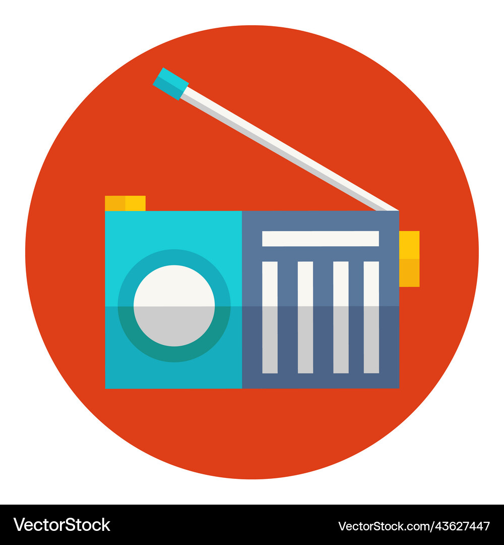 Retro radio icon in circle Royalty Free Vector Image