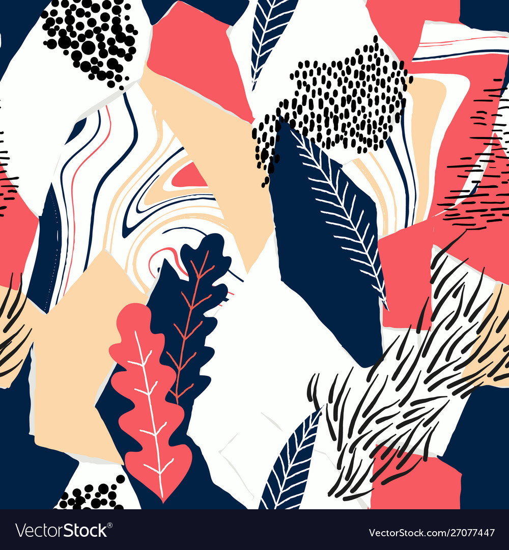 Seamless pattern hand drawn abstract shape Vector Image