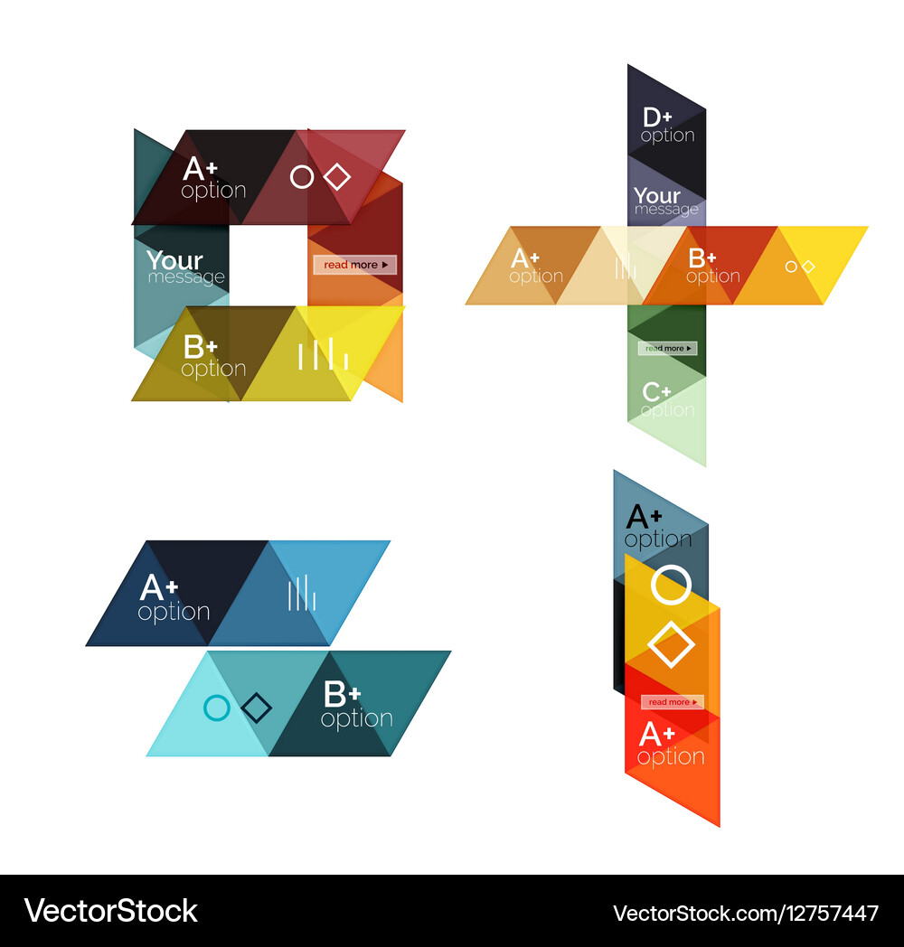 Set of triangle geometric infographic Royalty Free Vector
