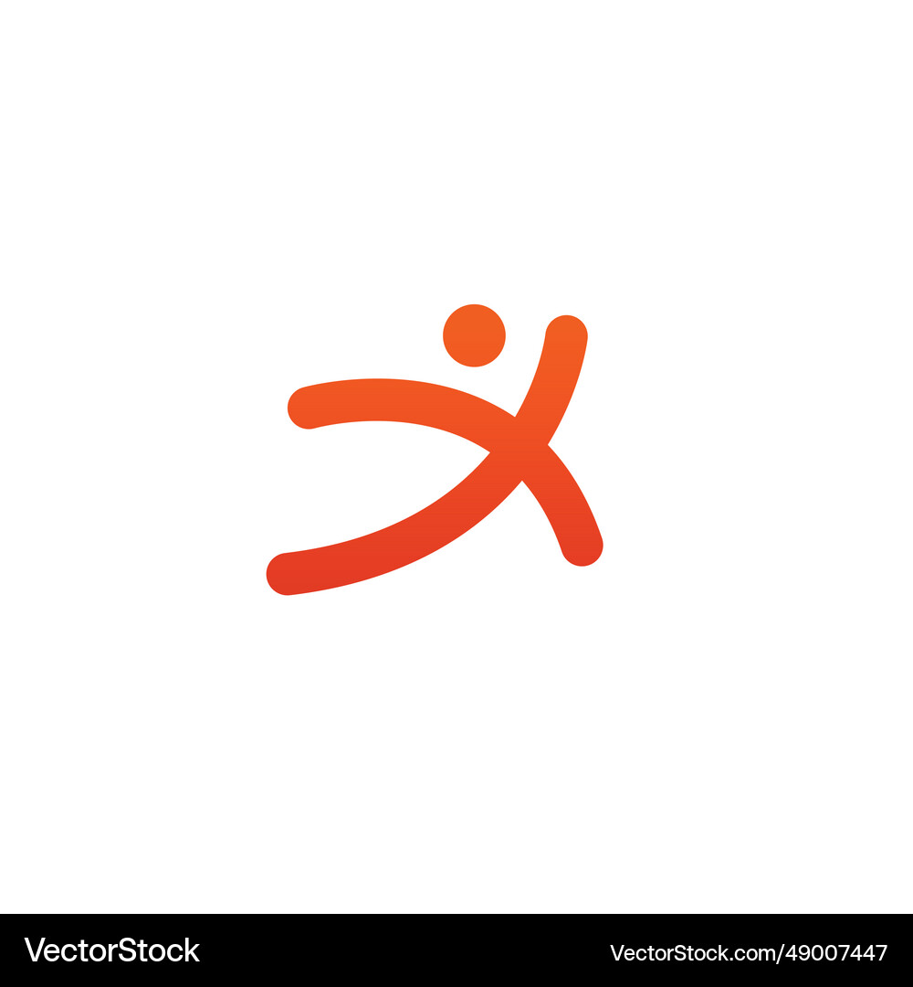 X run people logo letter running Royalty Free Vector Image