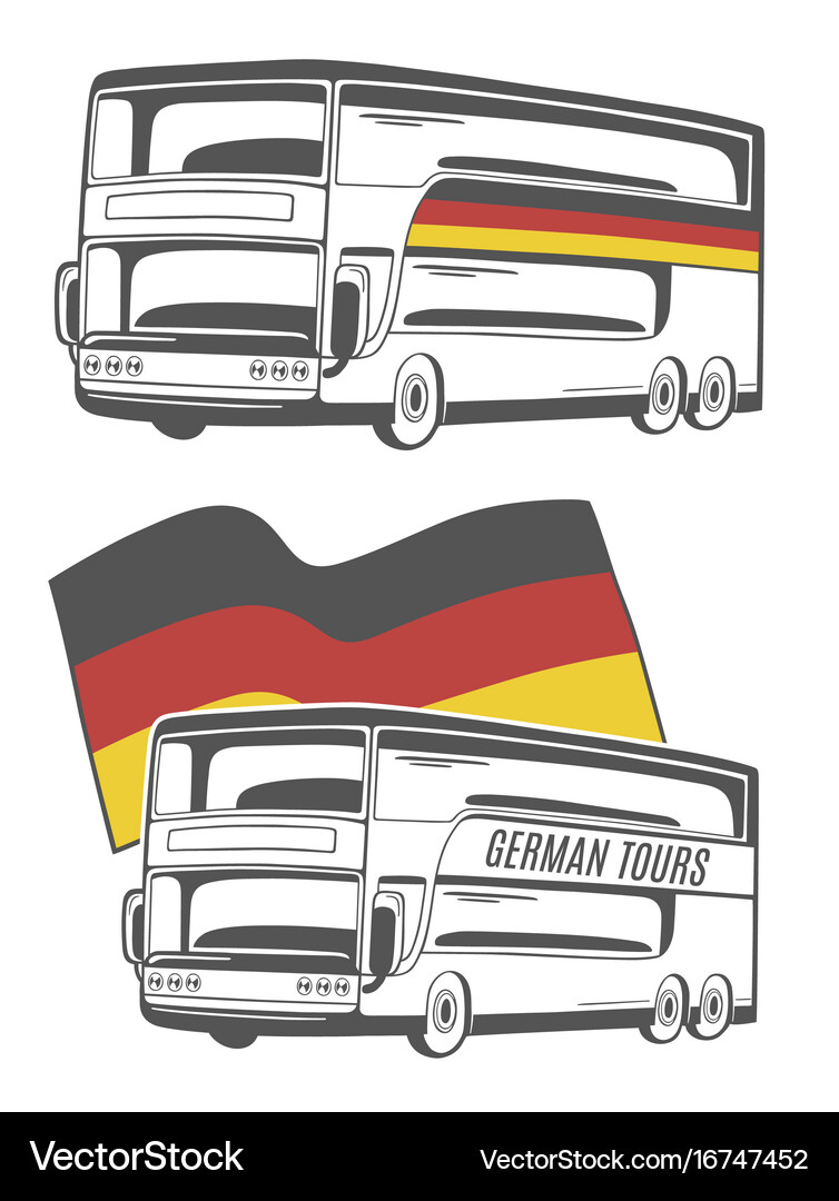 Bus with german flag Royalty Free Vector Image