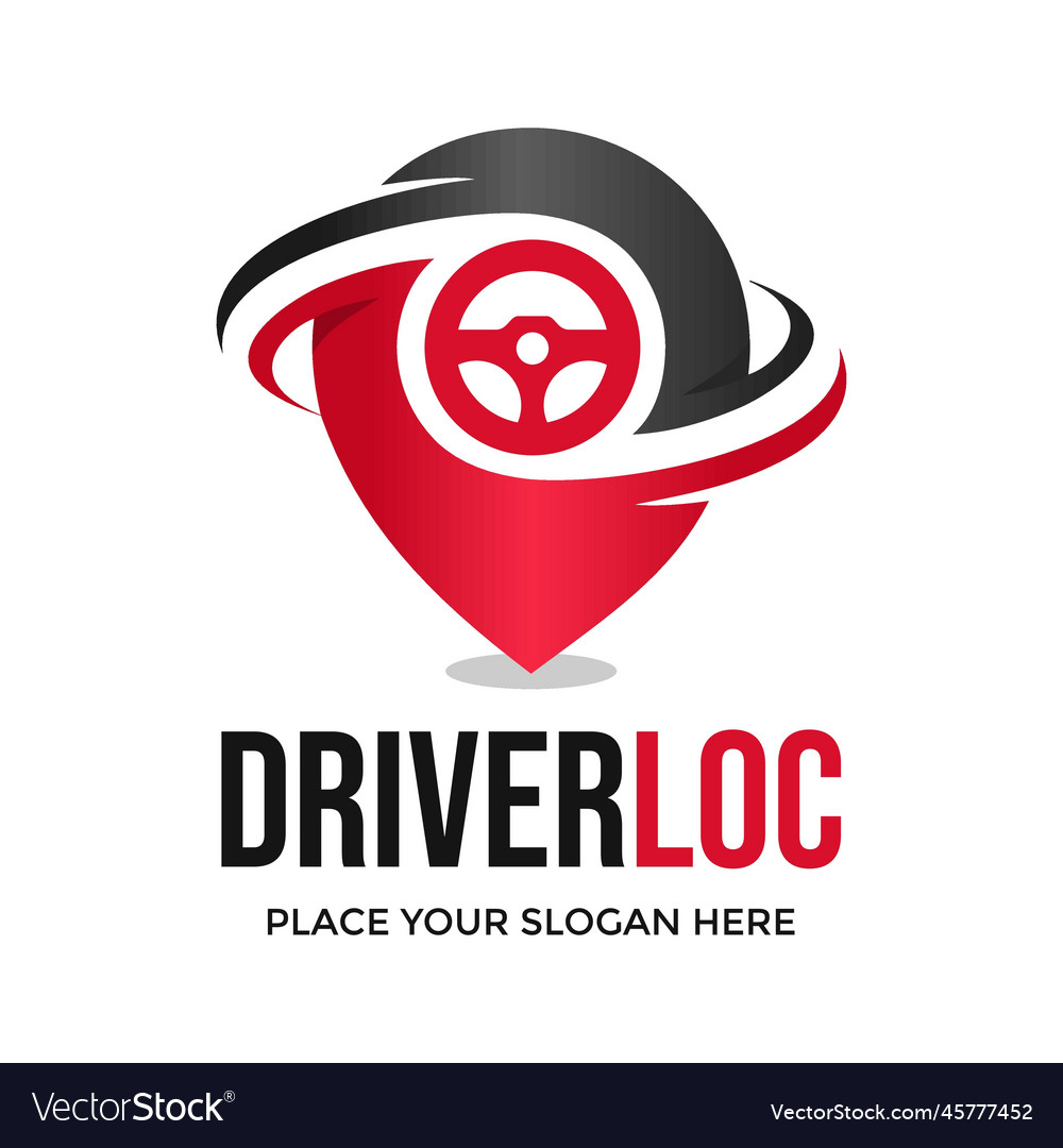 Driver location logo template Royalty Free Vector Image