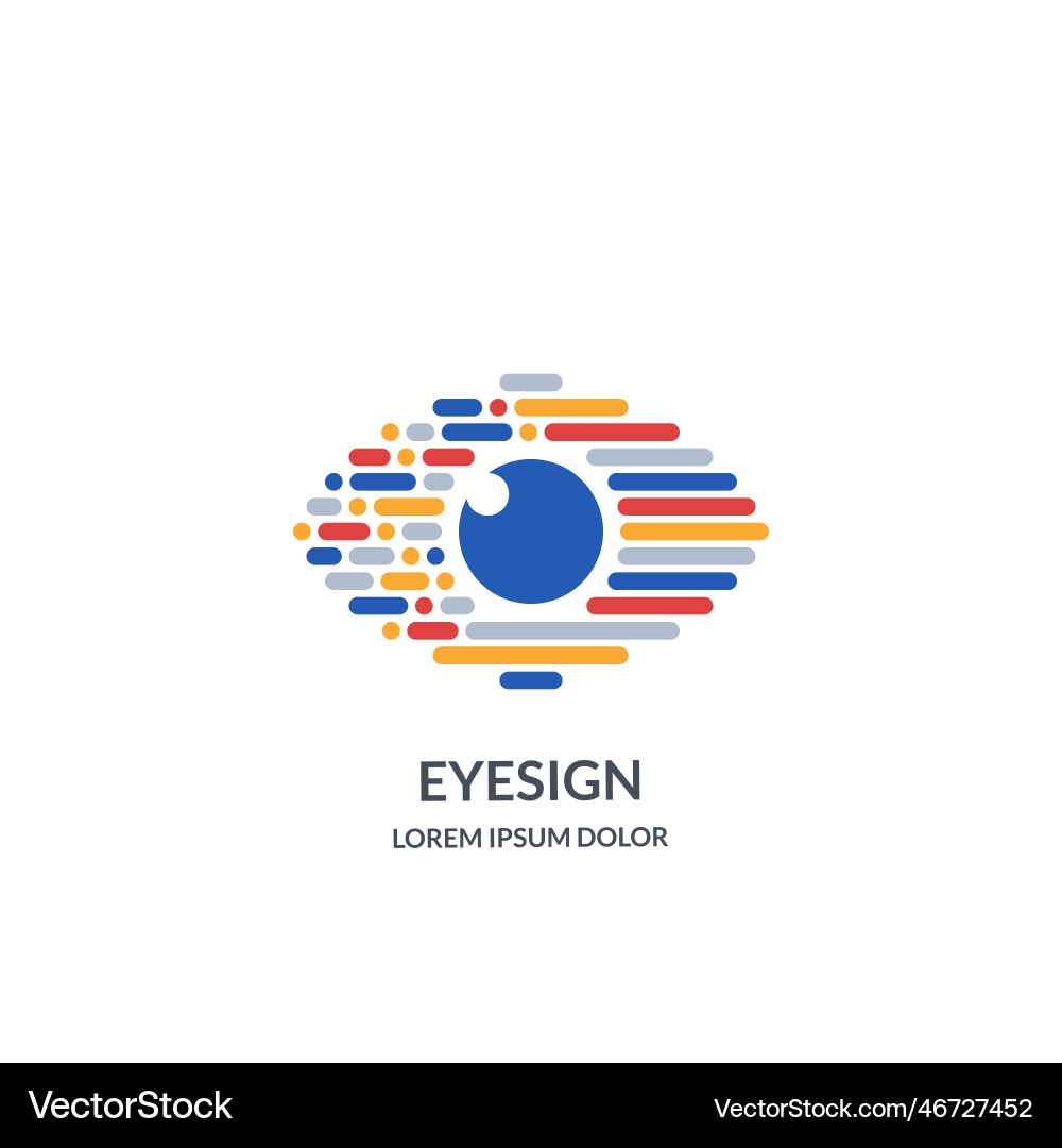 Eye vision logo sign or emblem design template Vector Image