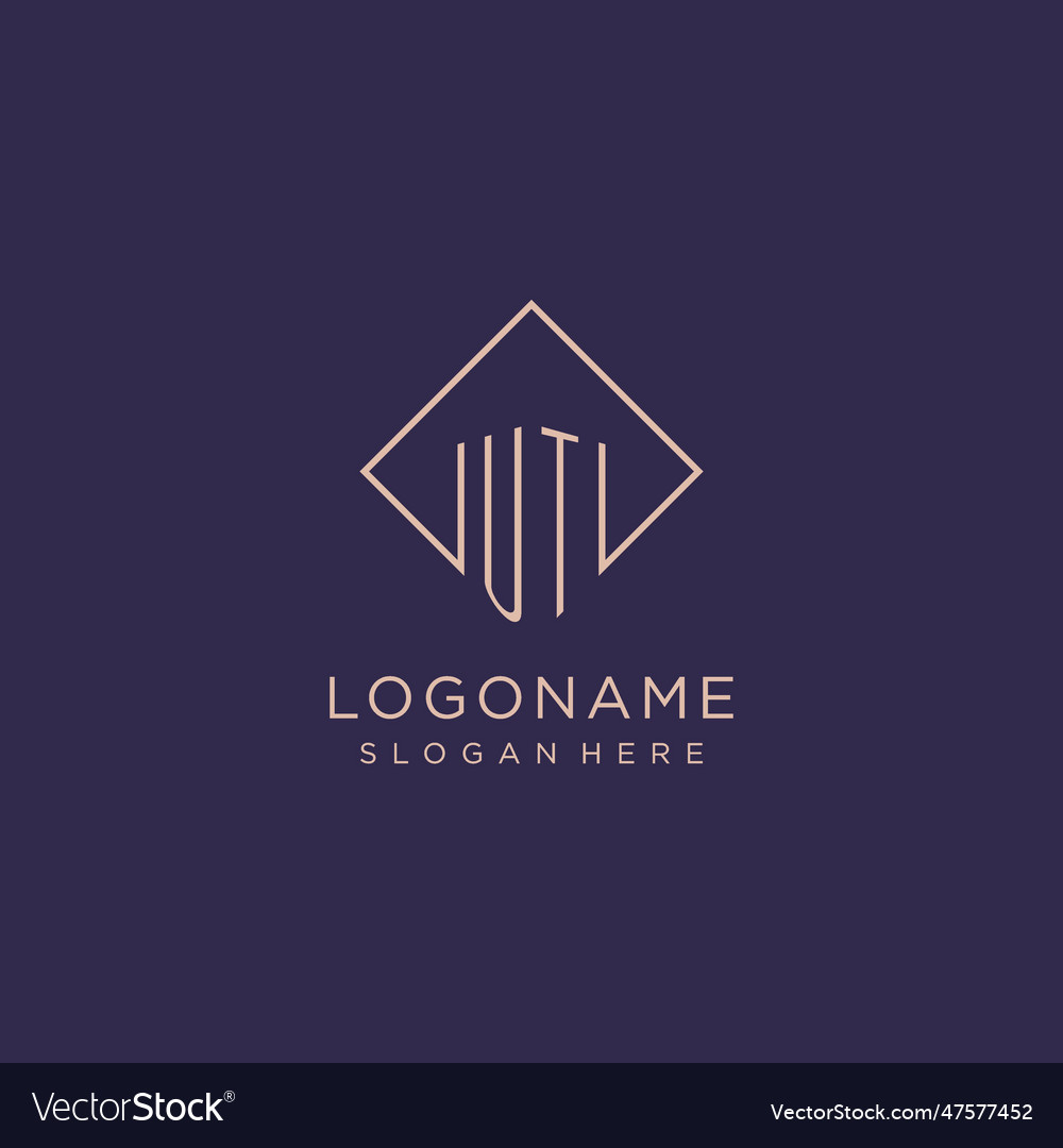 Initials ut logo monogram with rectangle style Vector Image