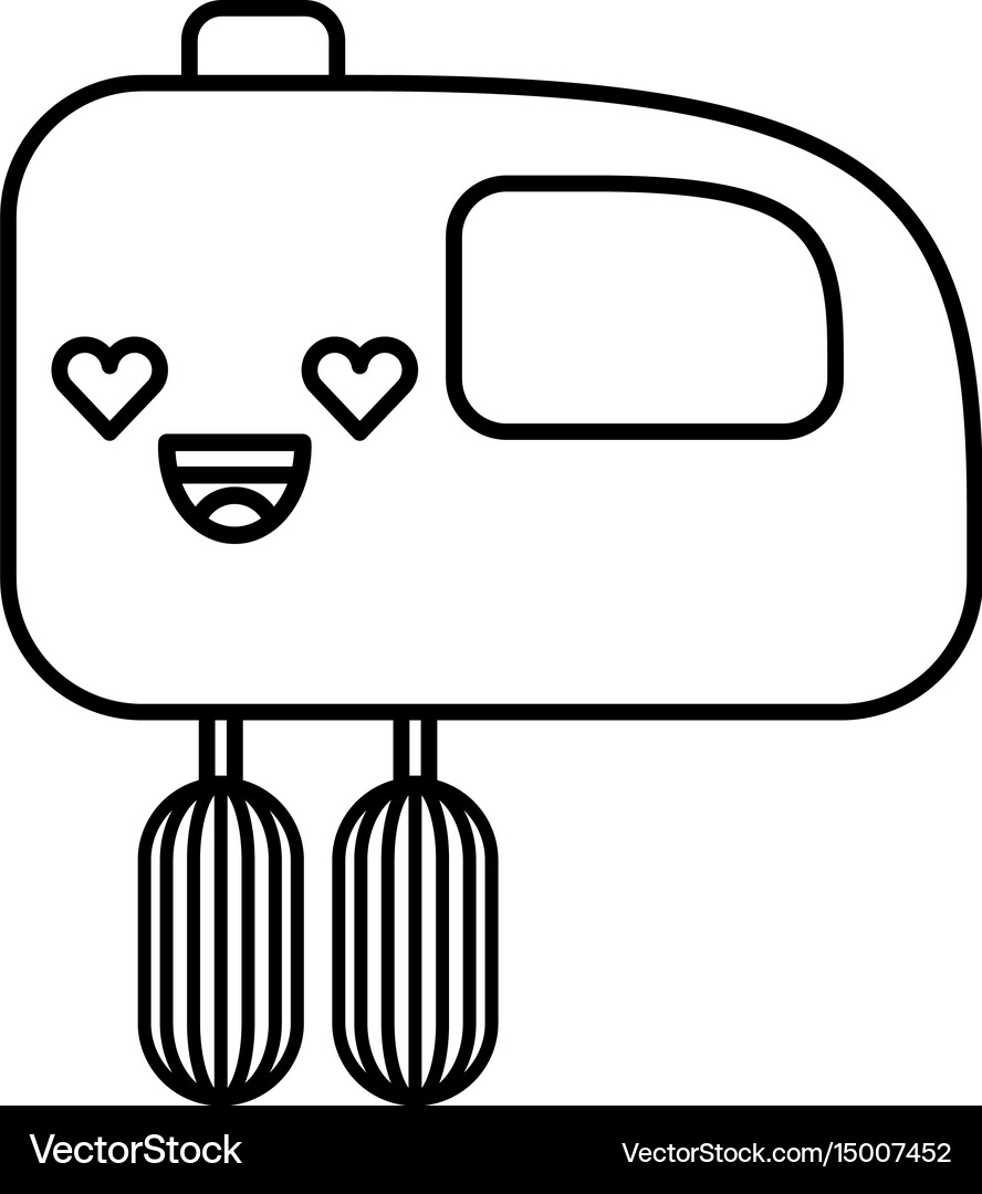Kawaii kitchen mixer cartoon Royalty Free Vector Image