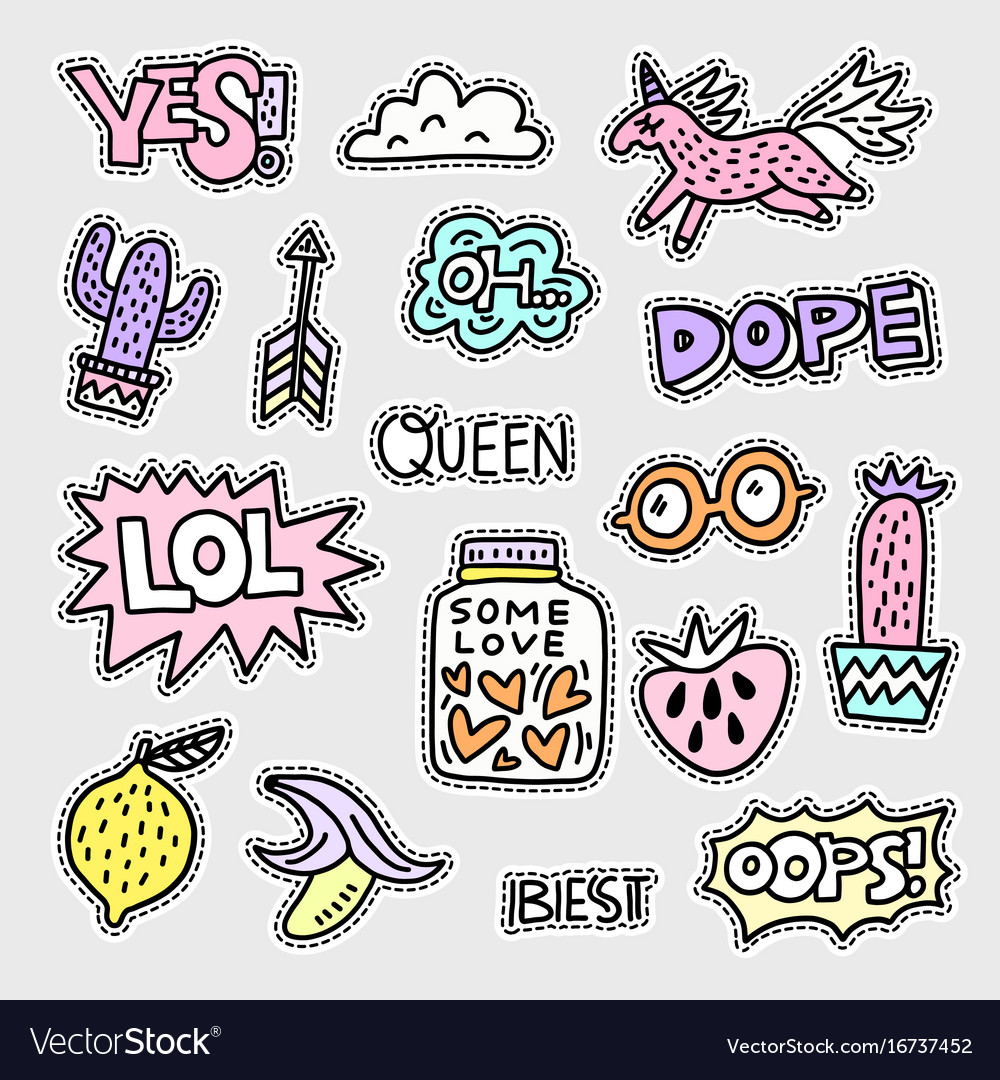 Patch collection Royalty Free Vector Image - VectorStock