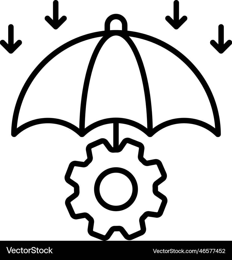 Risk management outline icon style illu Royalty Free Vector