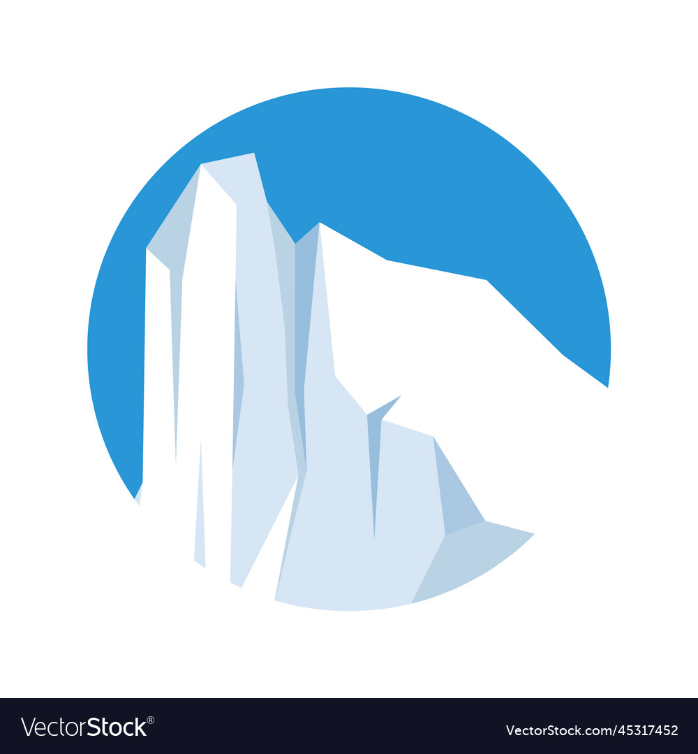 Round floating iceberg drifting arctic glacier Vector Image