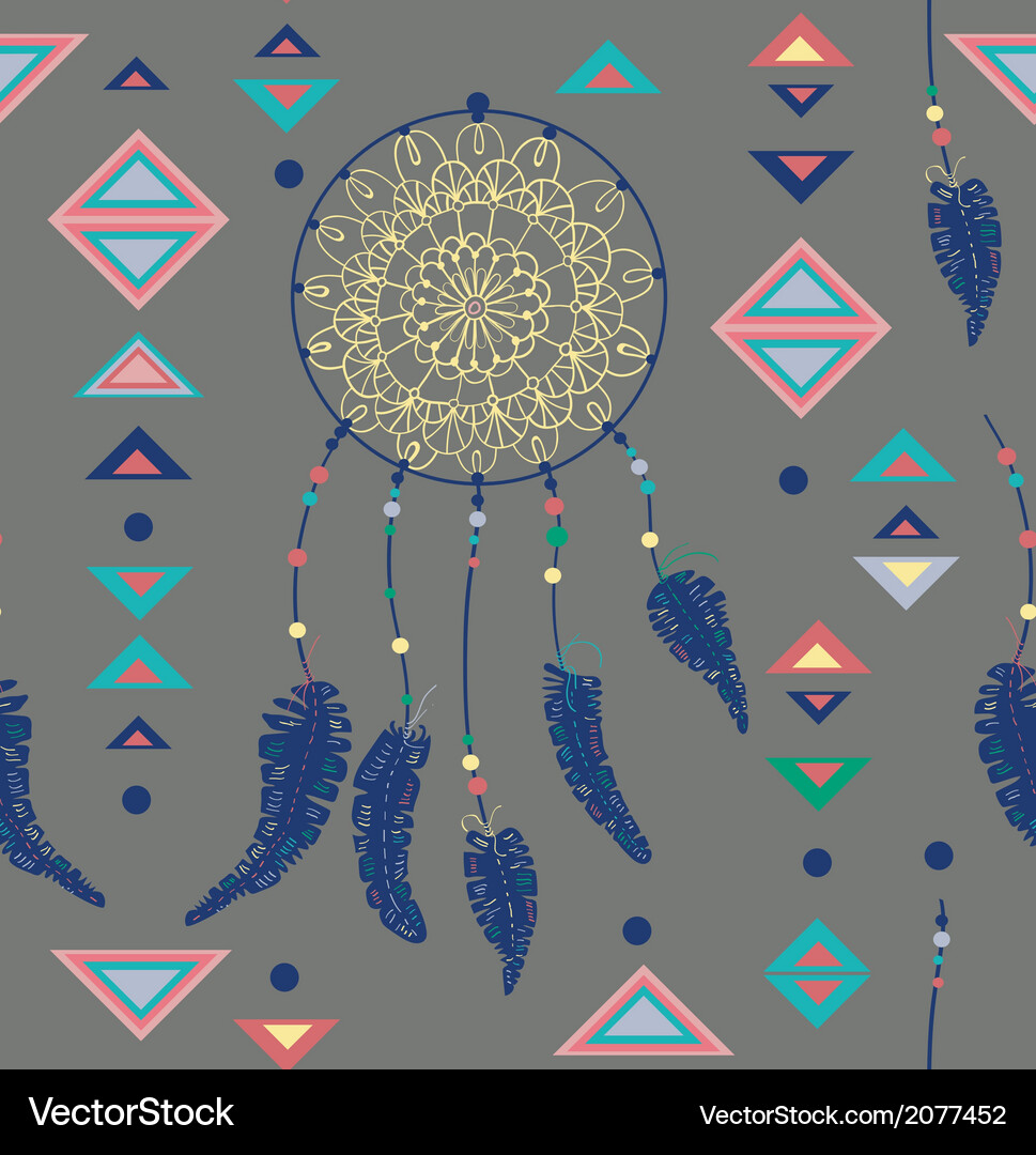 Seamless pattern of color american indians Vector Image