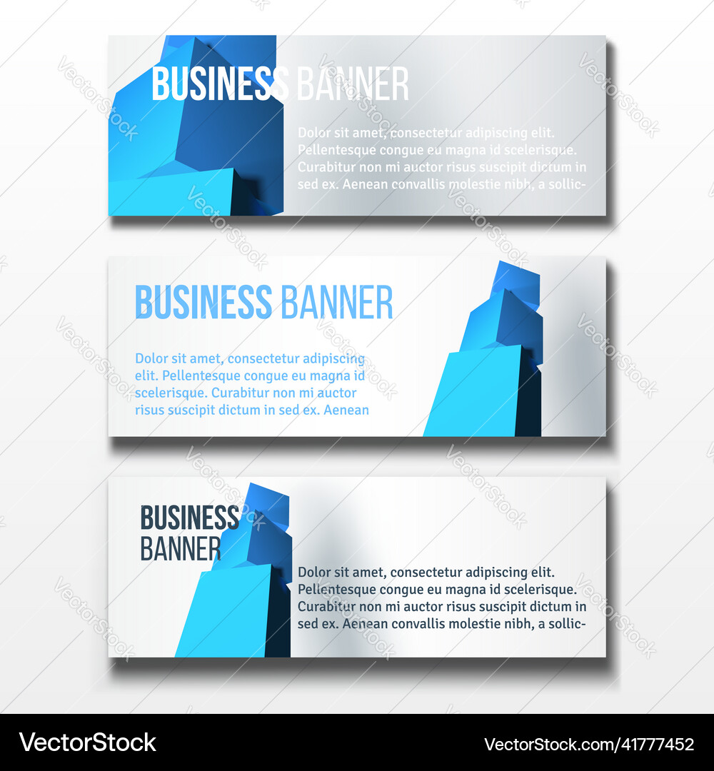Set of three business banners Royalty Free Vector Image