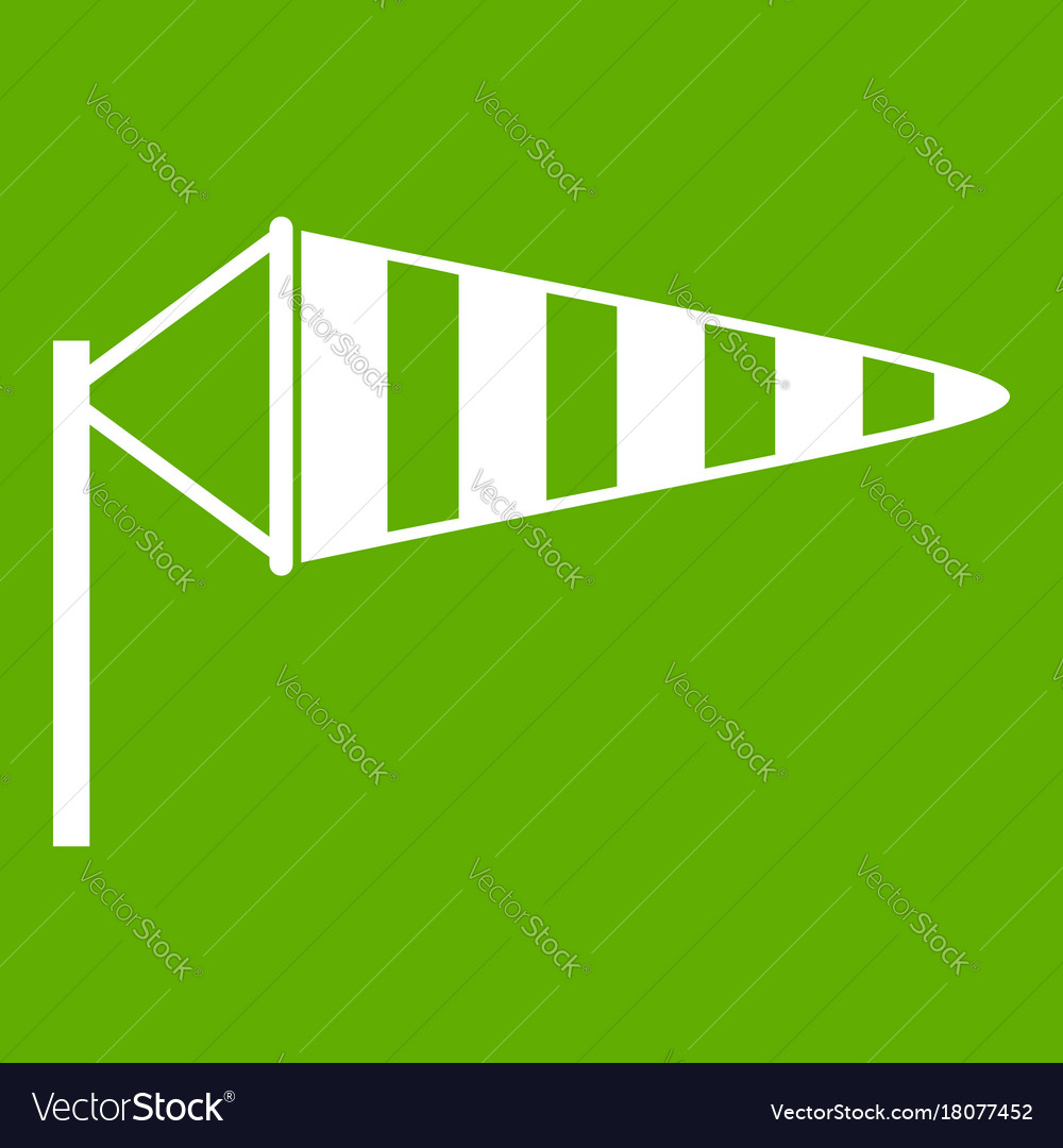 Windsock icon green Royalty Free Vector Image - VectorStock