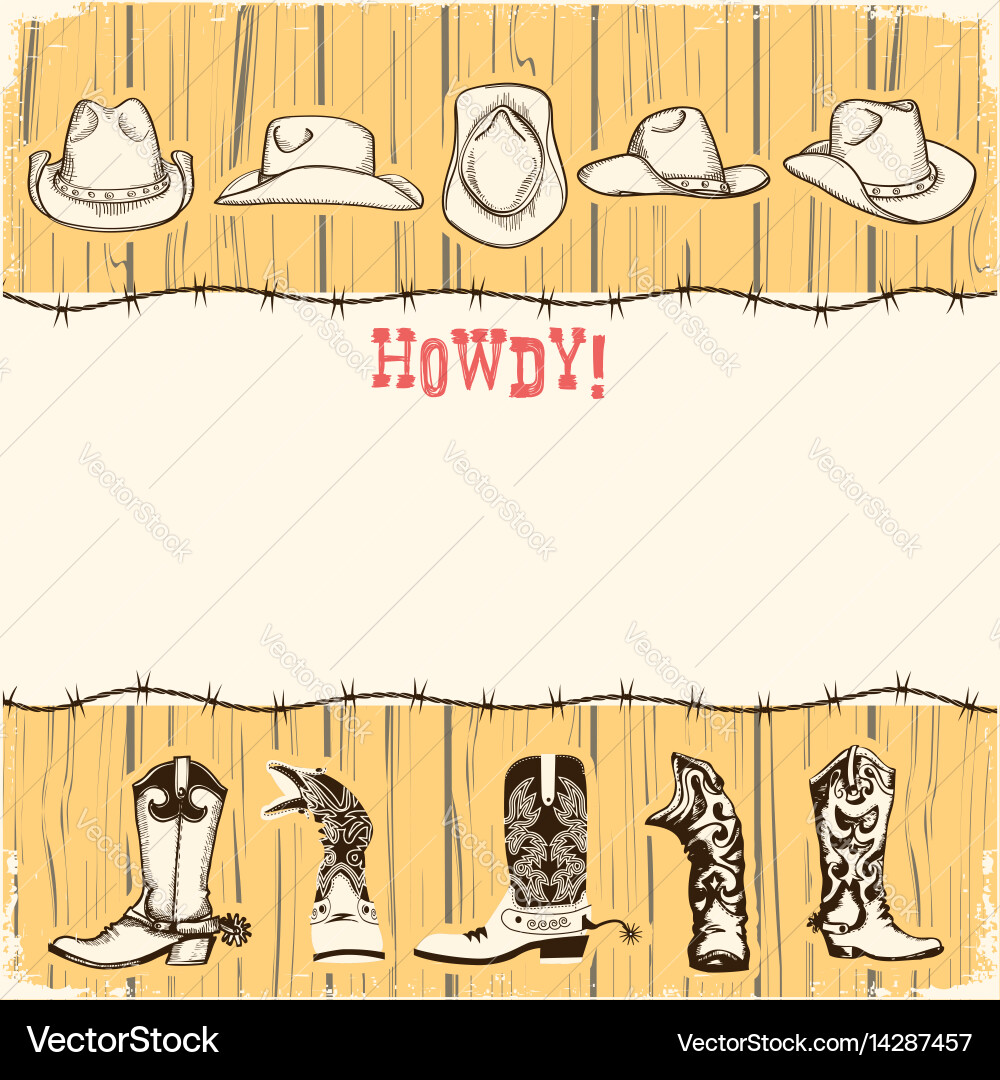 Cowboy party paper background for text Royalty Free Vector