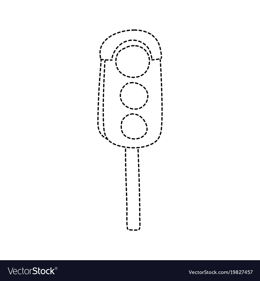 Dotted shape traffic light object to urban caution Dotted shape traffic light object to urban caution