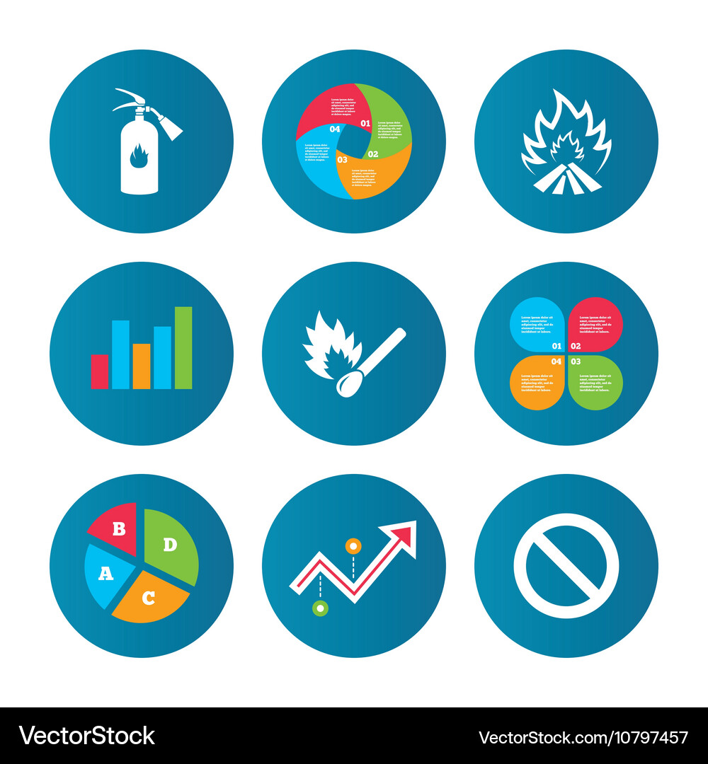 Fire flame icons Prohibition stop symbol Vector Image