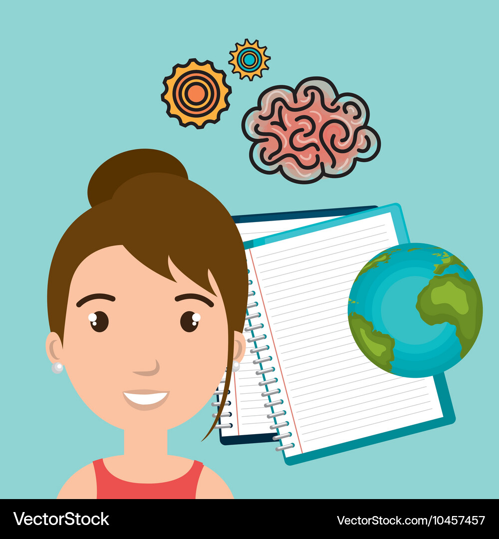 Girl student female icon Royalty Free Vector Image