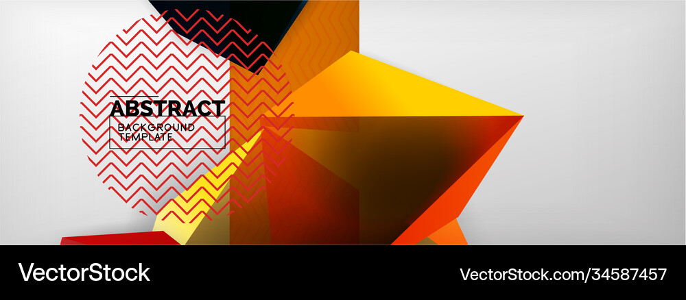 Low poly 3d geometric shapes minimal abstract Vector Image