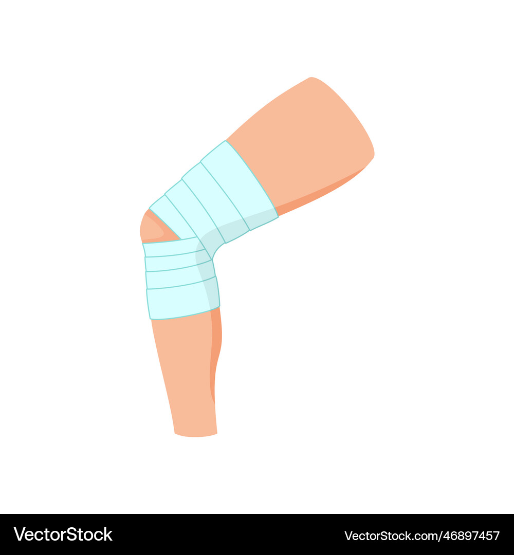 Man with bandaged knee cartoon Royalty Free Vector Image