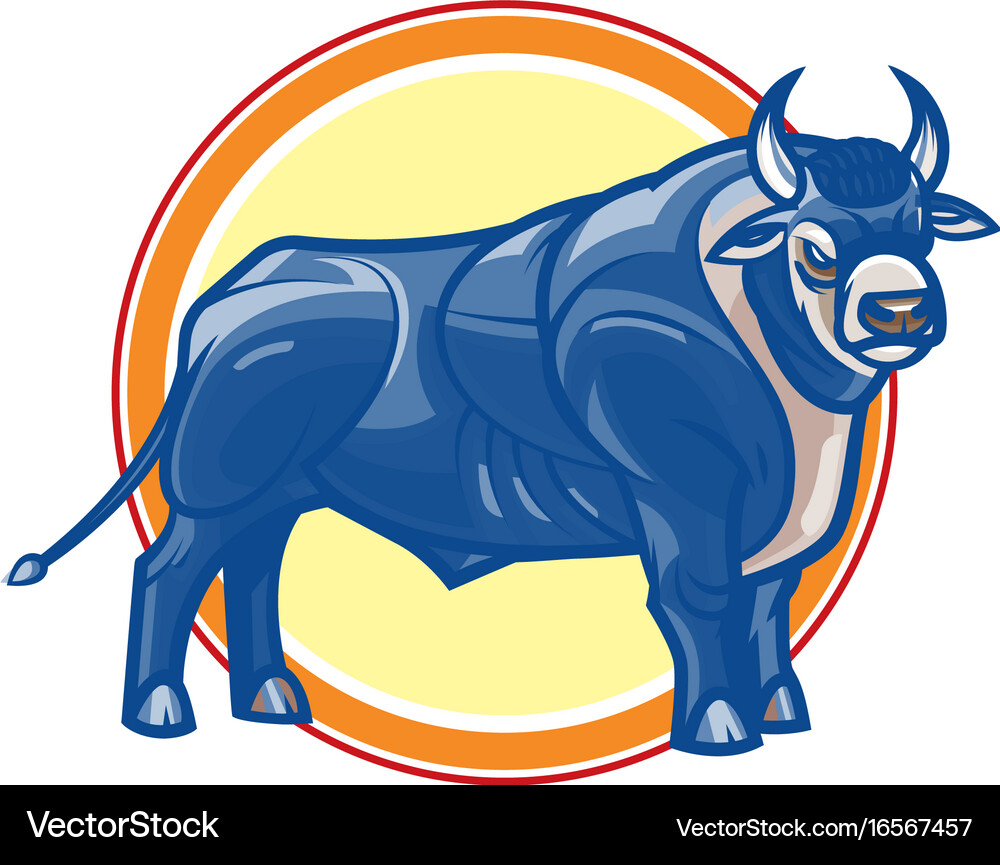 Powerful horned fantasy bull Royalty Free Vector Image