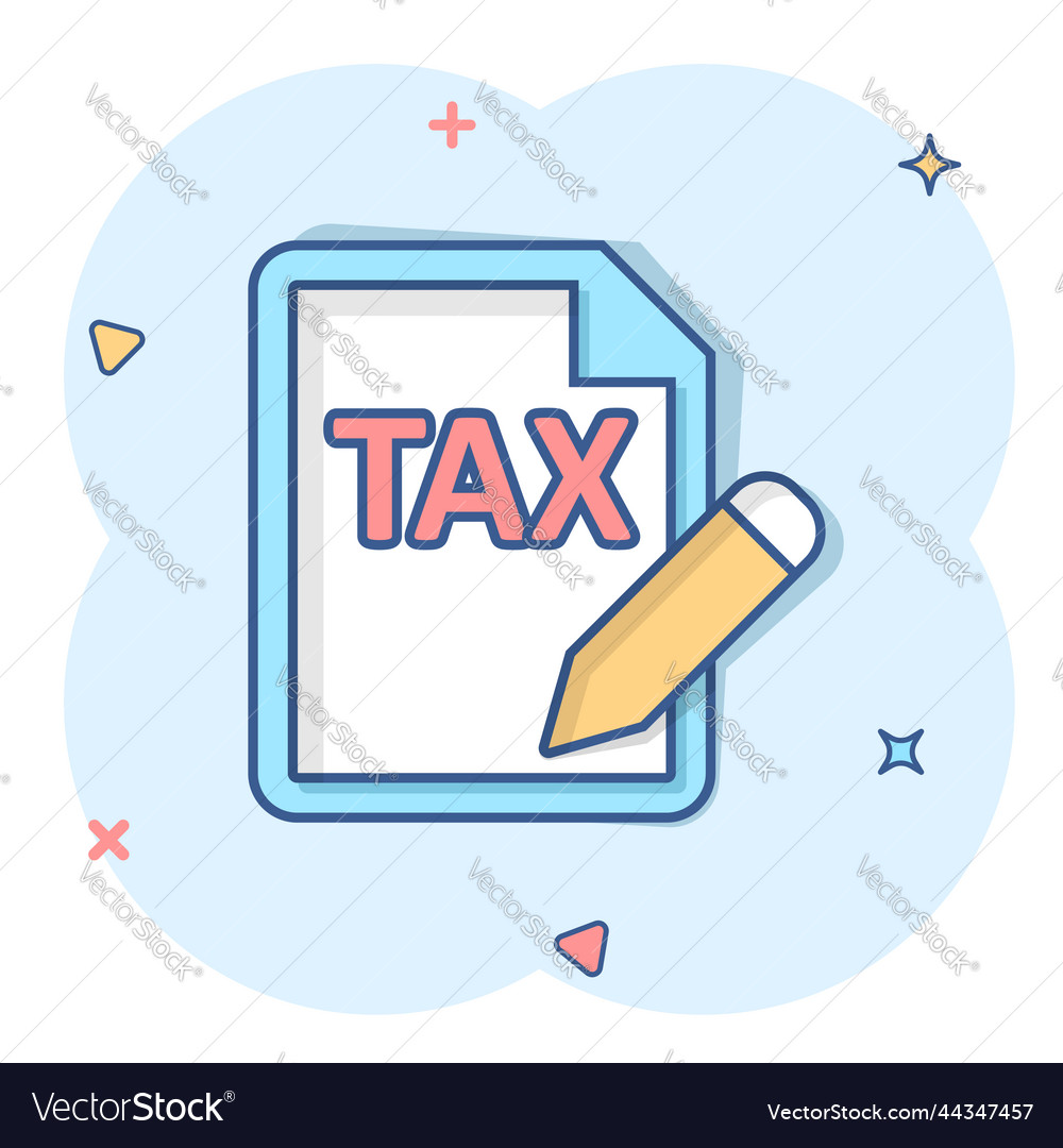 Tax payment icon in comic style budget invoice Vector Image Tax payment icon in comic style budget invoice Vector Image