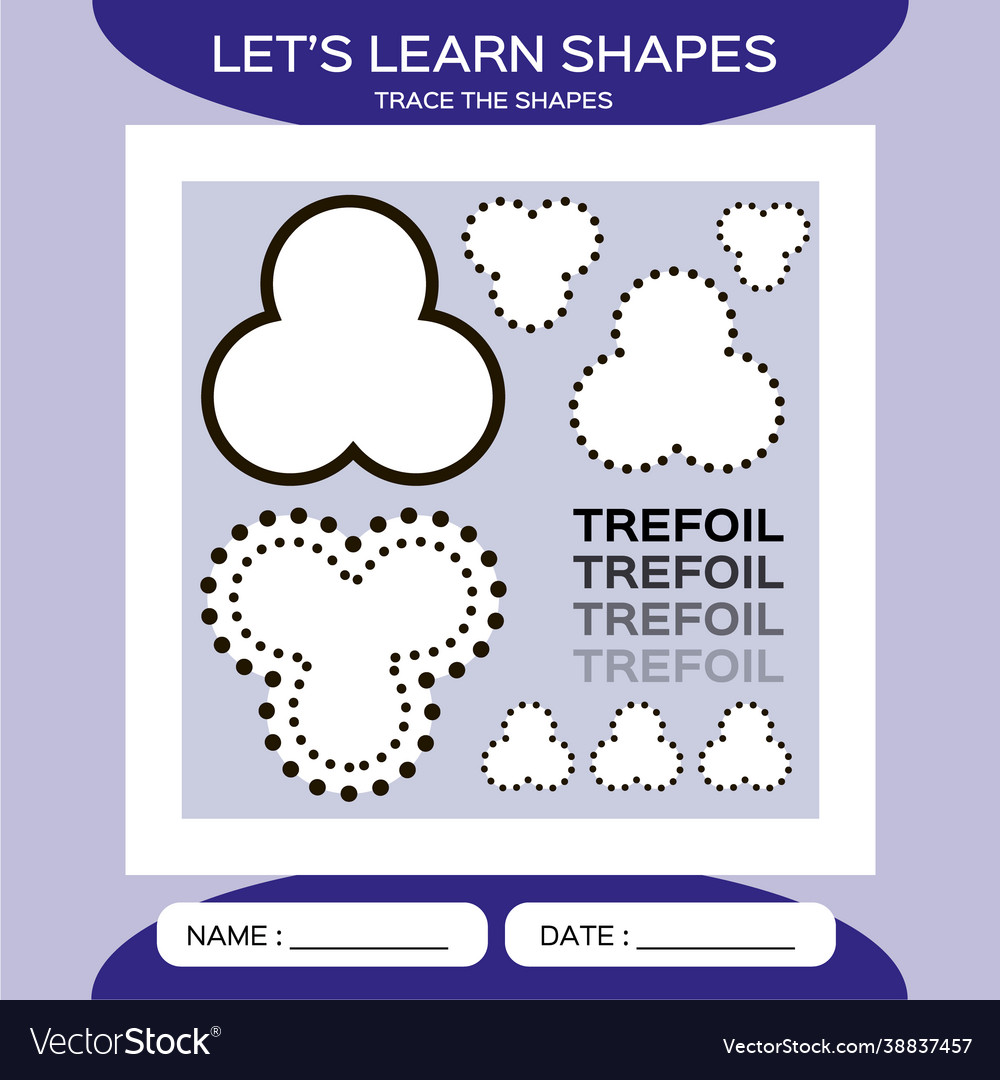 Trefoil basic geometric shapes elements Royalty Free Vector