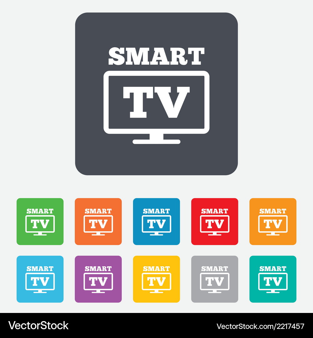 Widescreen smart tv sign icon television set Vector Image