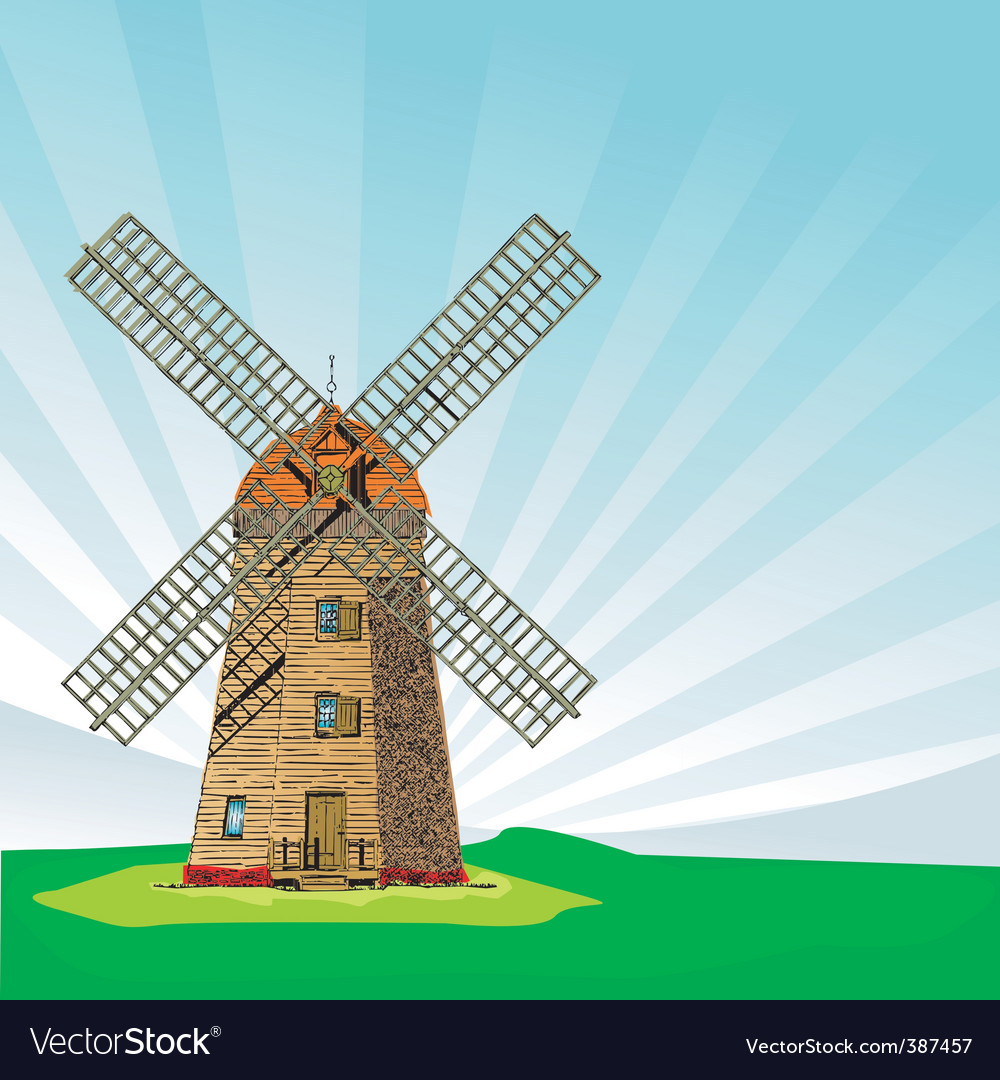 Windmill Royalty Free Vector Image - VectorStock
