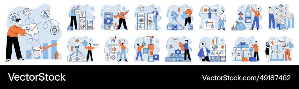 Business development effective management fosters Vector Image