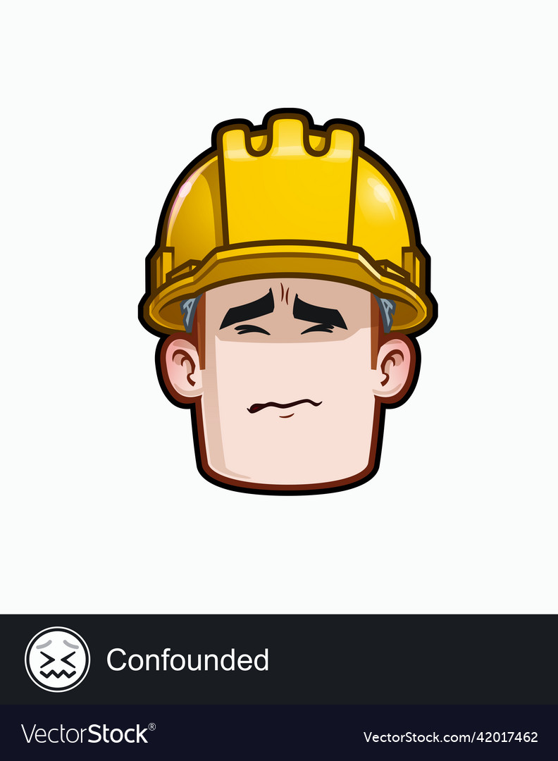 Construction worker - expressions concerned Vector Image