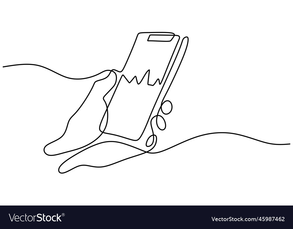 Continuous one line drawing of human hand holding Vector Image