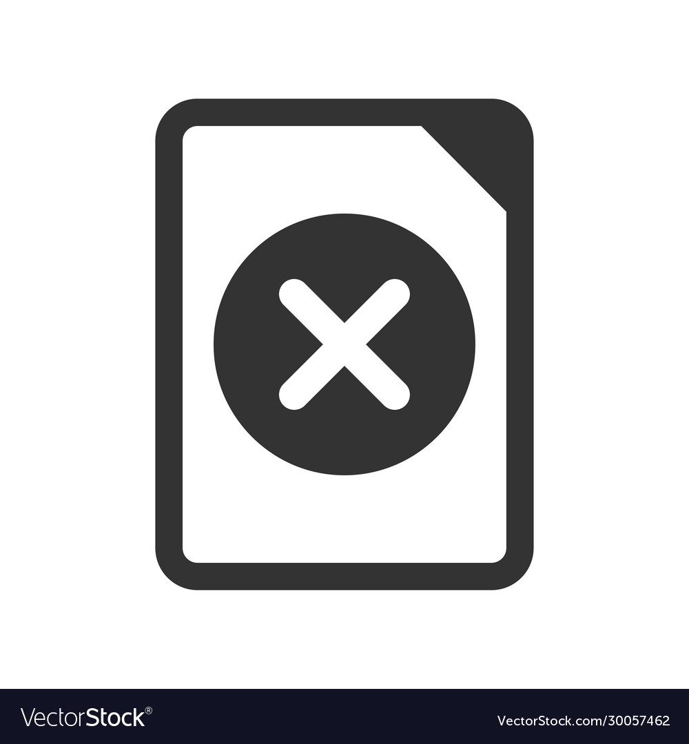 Delete document file icon Royalty Free Vector Image