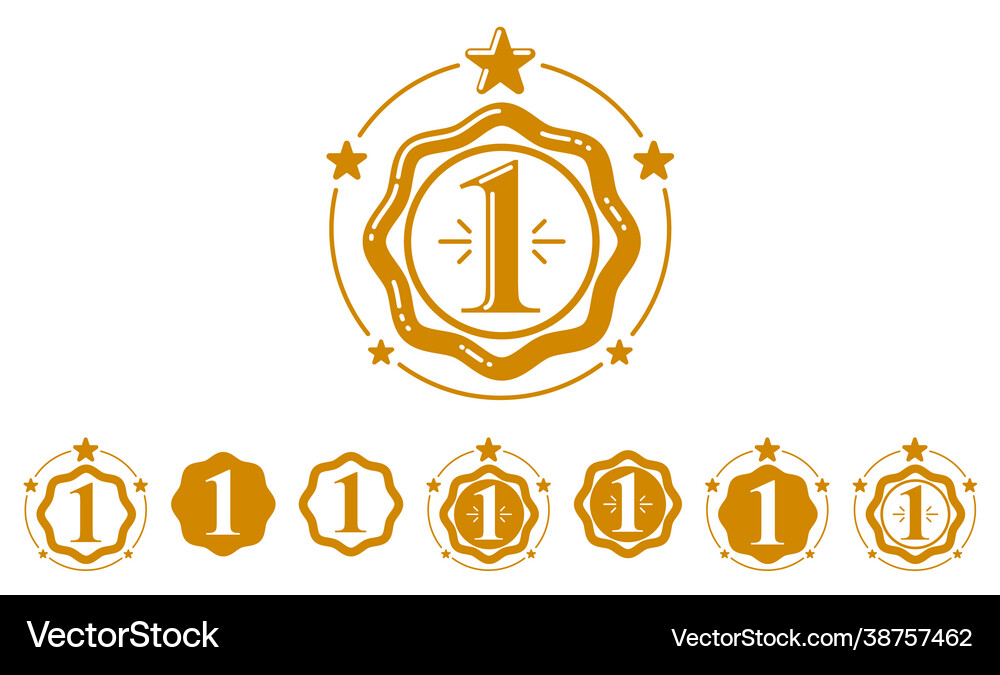 First place badge awards set graphic design Vector Image