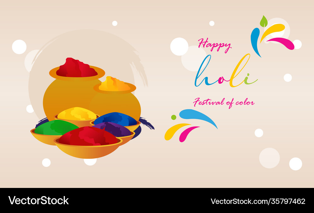 Flat design holi festival celebration Royalty Free Vector