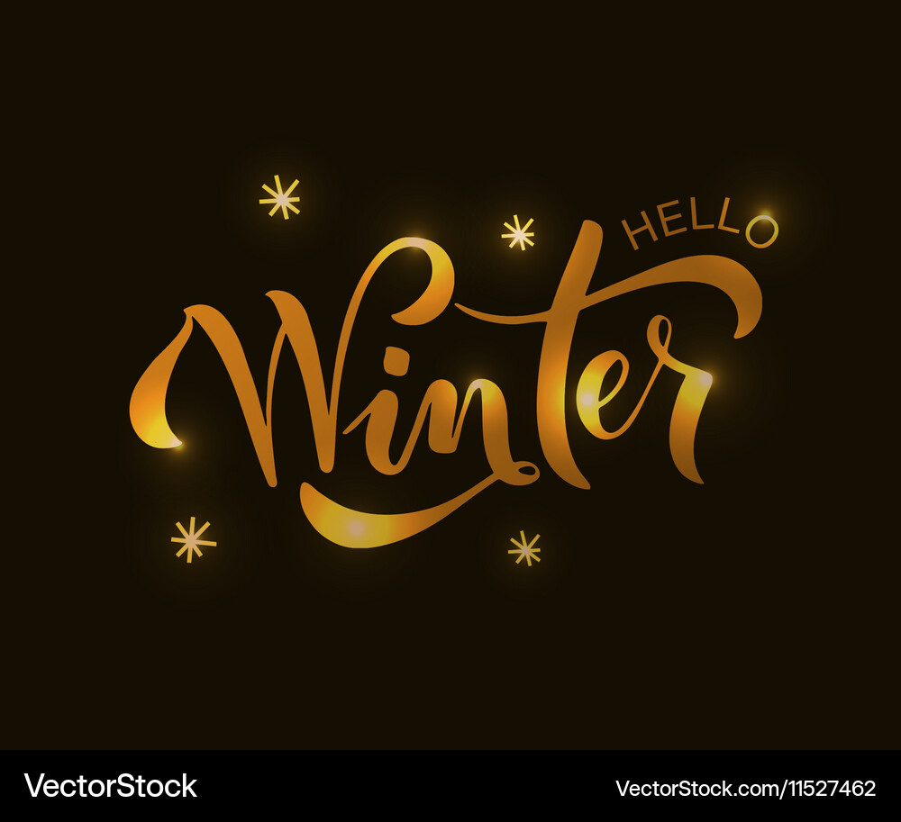 Hand sketched winter lettering typography Vector Image