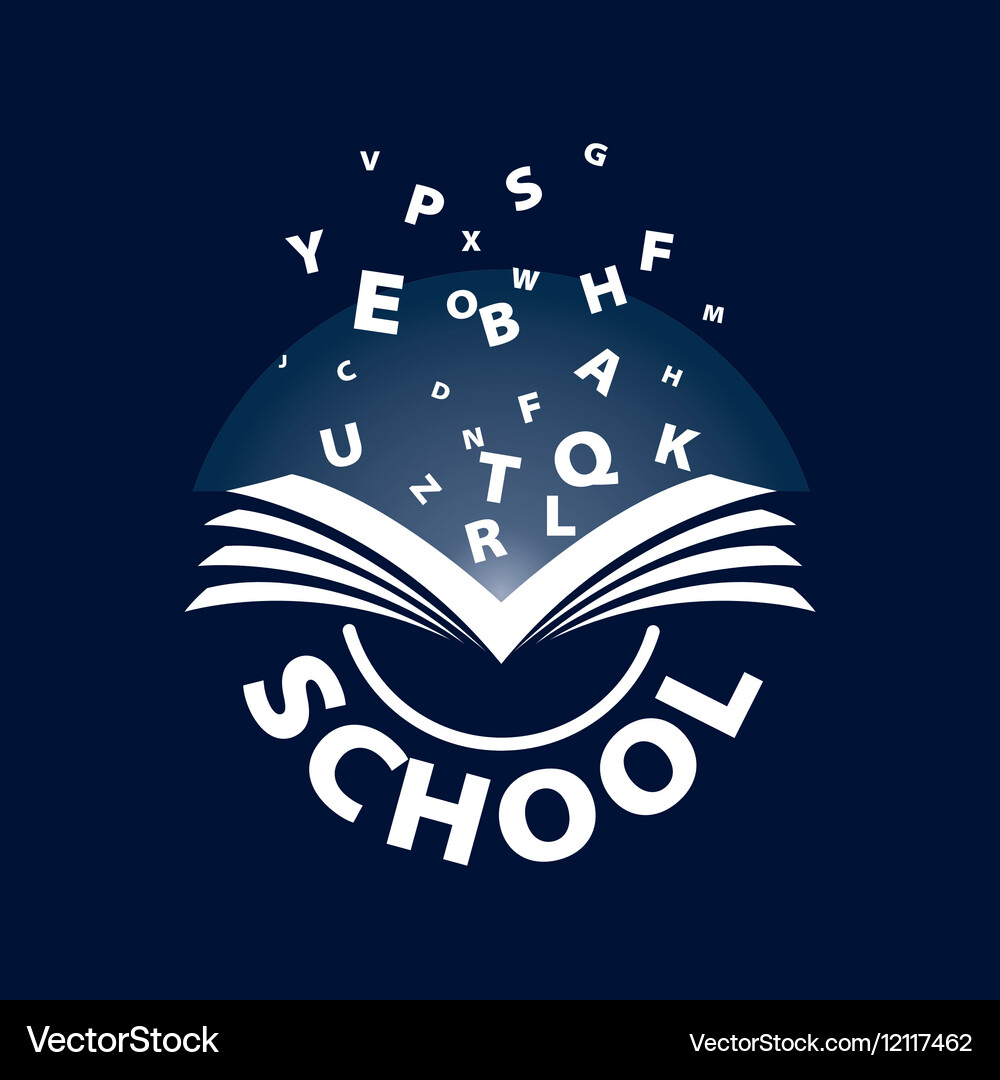 Logo from the book flying letters Royalty Free Vector Image