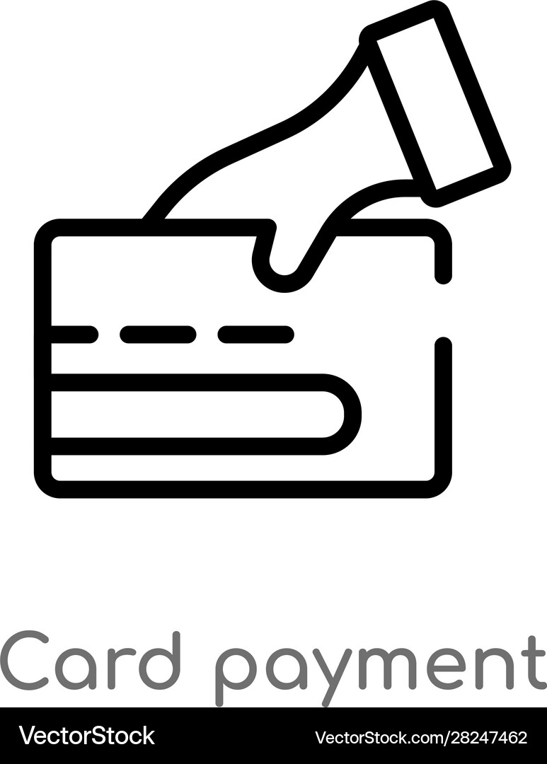 Outline card payment icon isolated black simple Vector Image