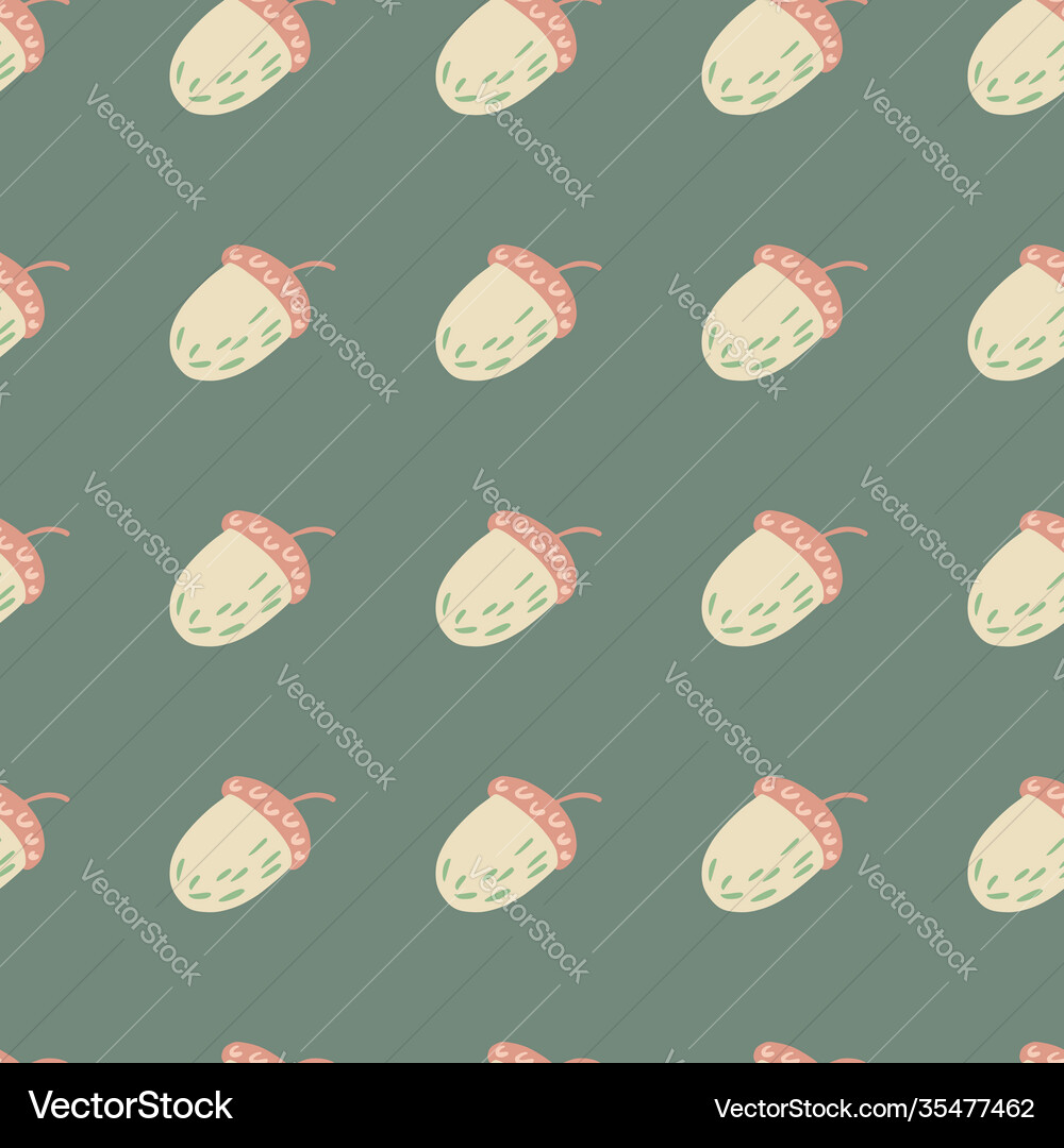 Pastel palette seamless pattern with autumn acorn Vector Image