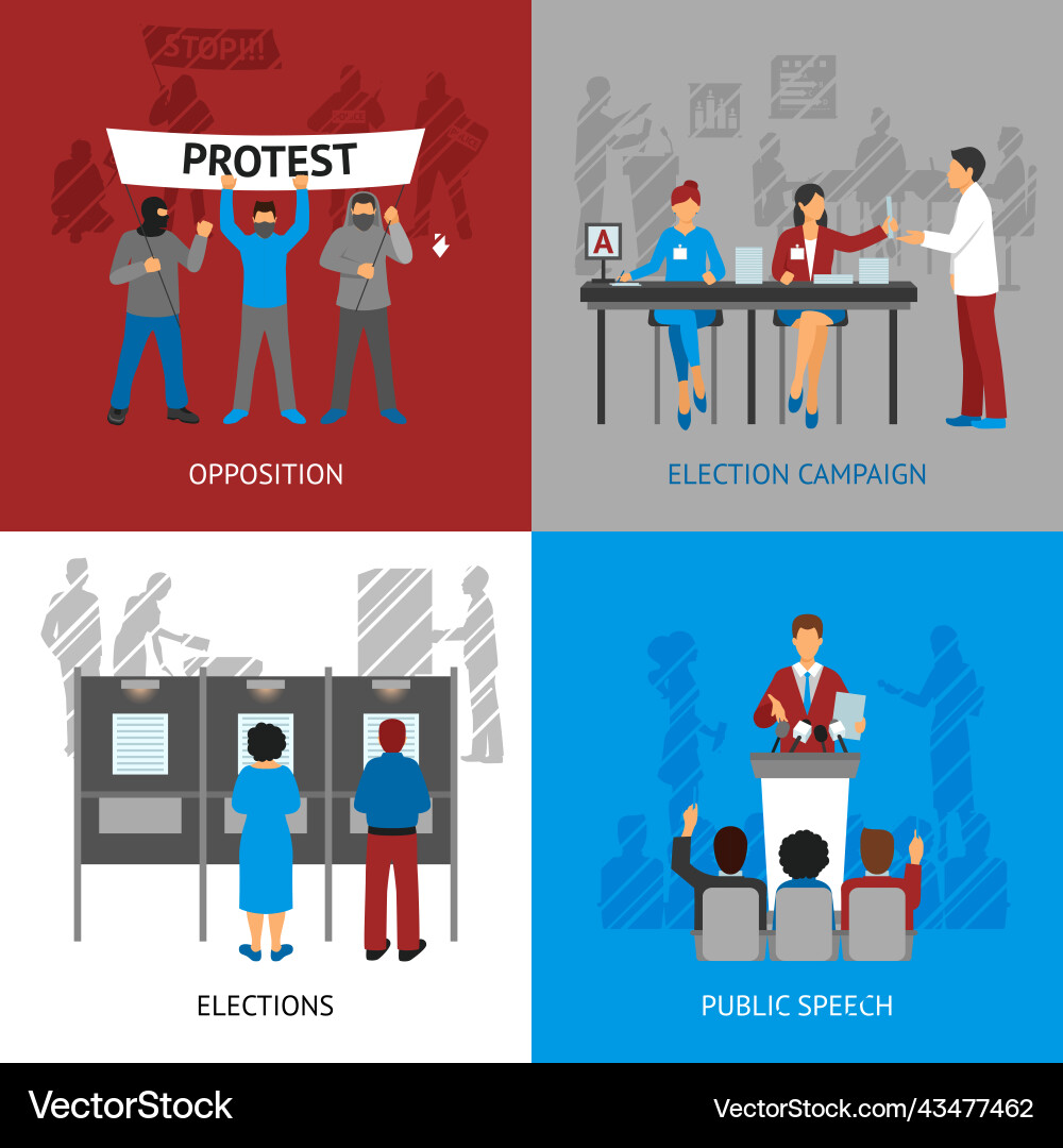 Politics concept icons set Royalty Free Vector Image