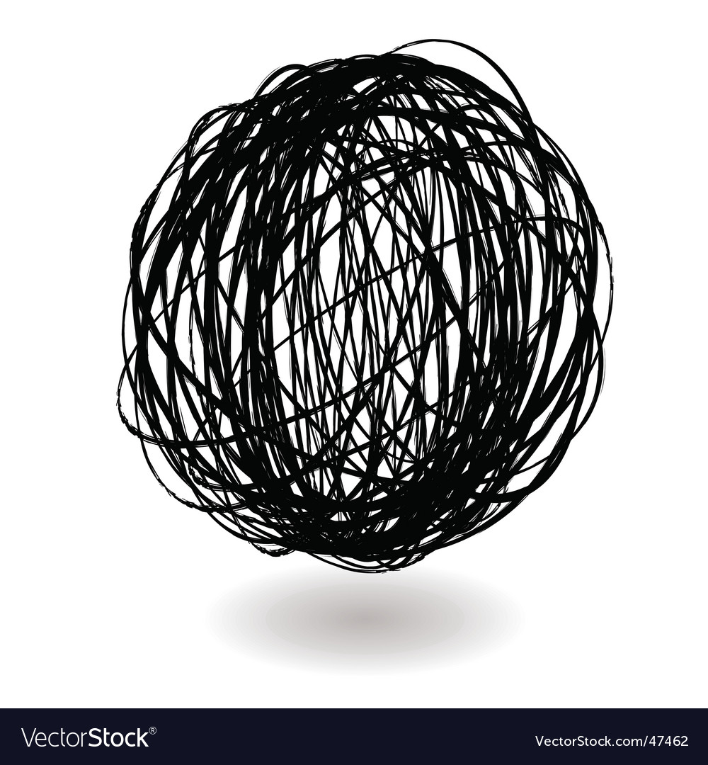 Scribble ball Royalty Free Vector Image - VectorStock
