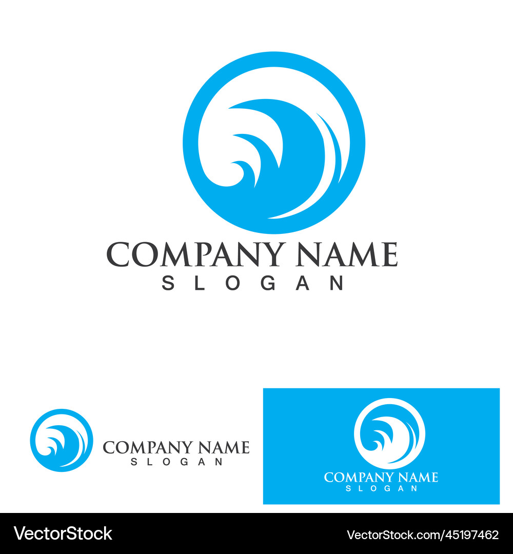 Sea ocean wave line logo simple monoline style Vector Image