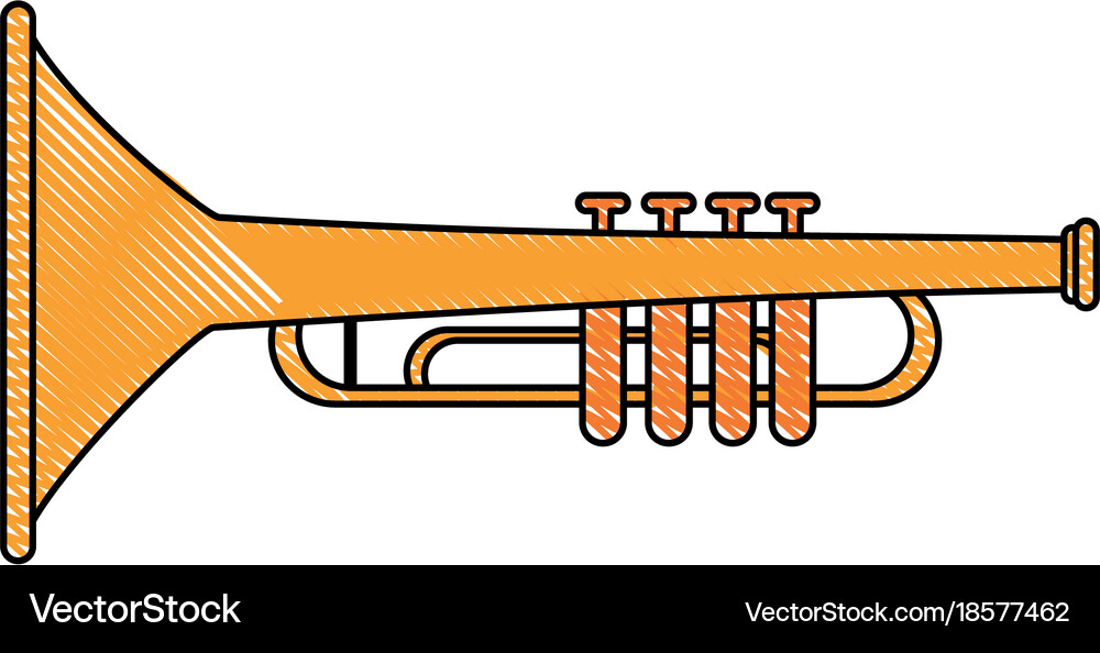 Trumpet music instrument Royalty Free Vector Image