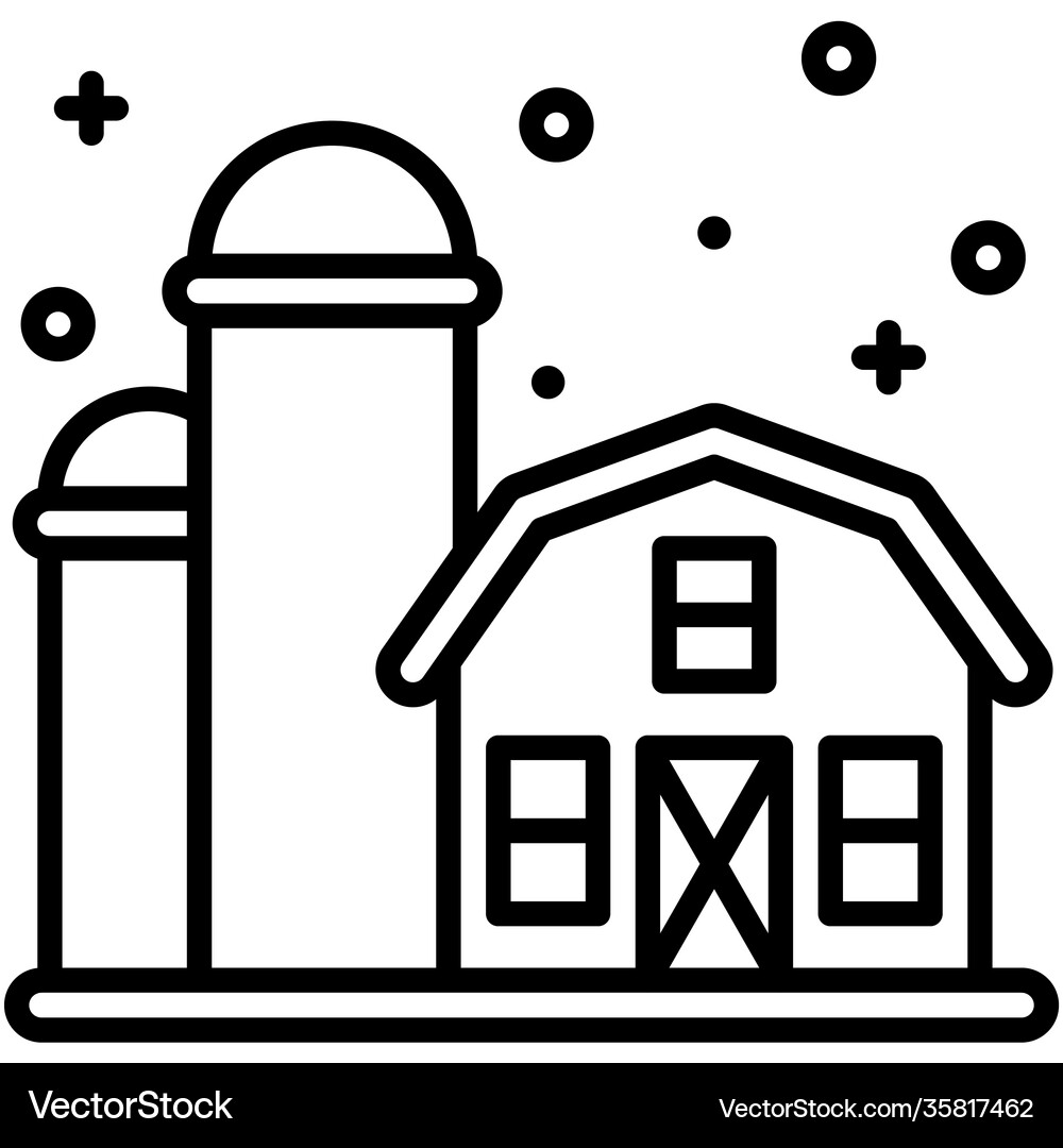Winter barn icon city related Royalty Free Vector Image