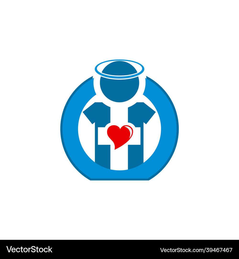 Abstract angel heart logo icon Royalty Free Vector Image