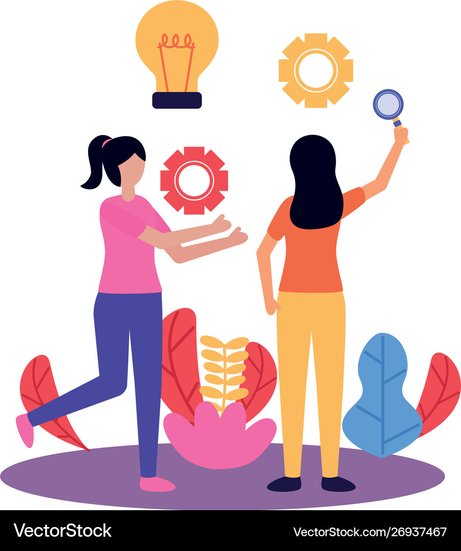 Avatar women with teamwork icon design Royalty Free Vector