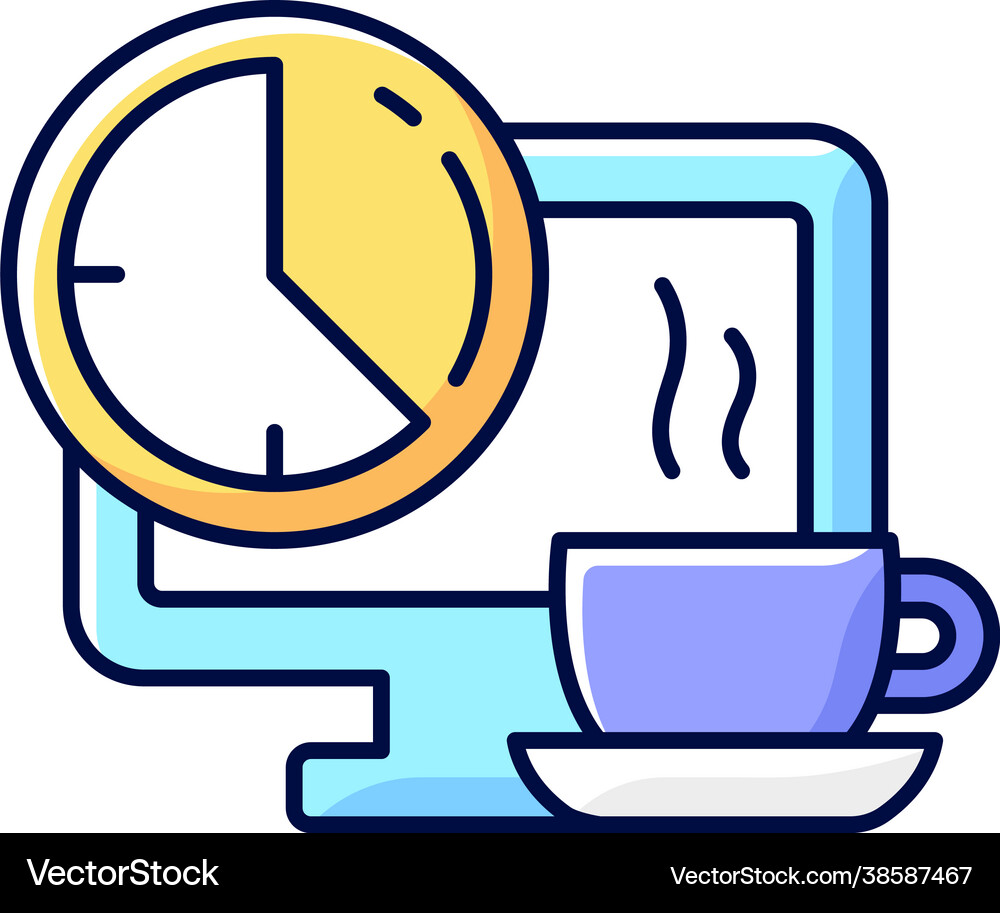 Breaks in work graphic rgb color icon Royalty Free Vector