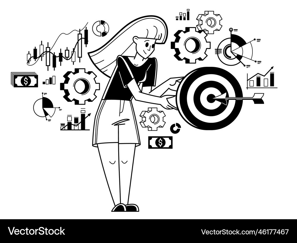 Business goal outline strategy Royalty Free Vector Image