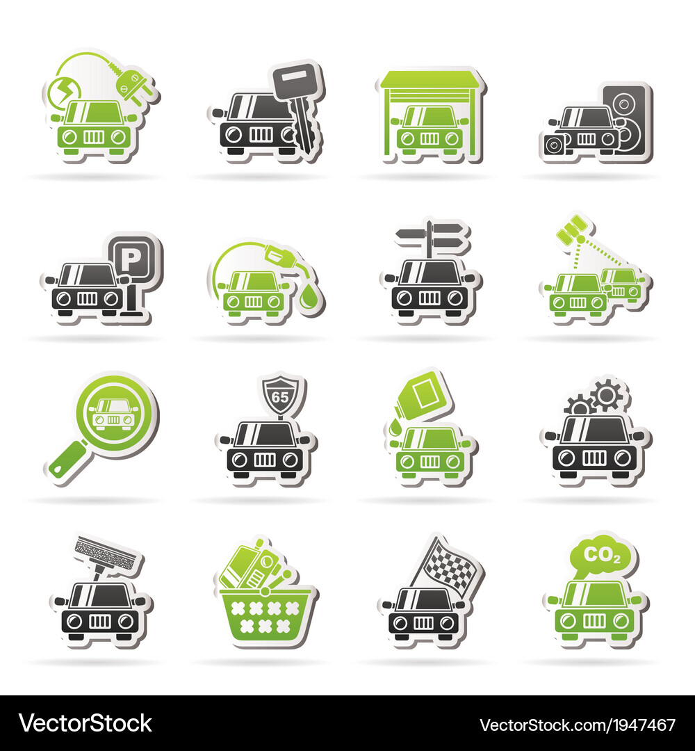 Car and road services icons Royalty Free Vector Image