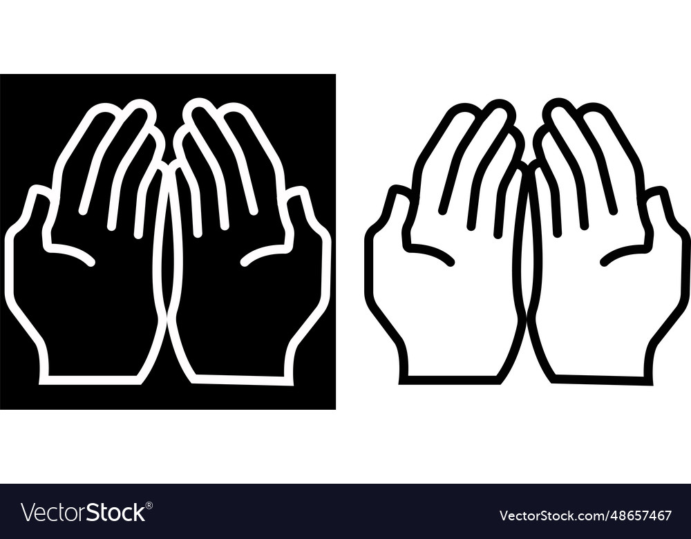 Dua hands icons set muslim praying hands line Vector Image Dua hands icons set muslim praying hands line Vector Image