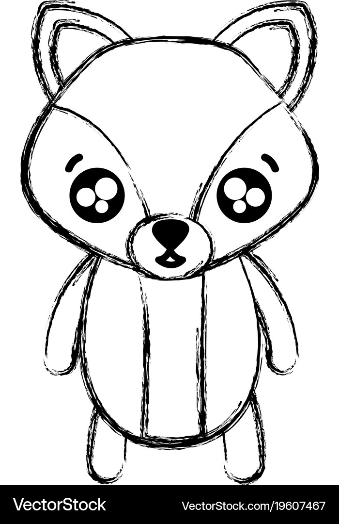 Figure surprised fox cute wild animal Royalty Free Vector