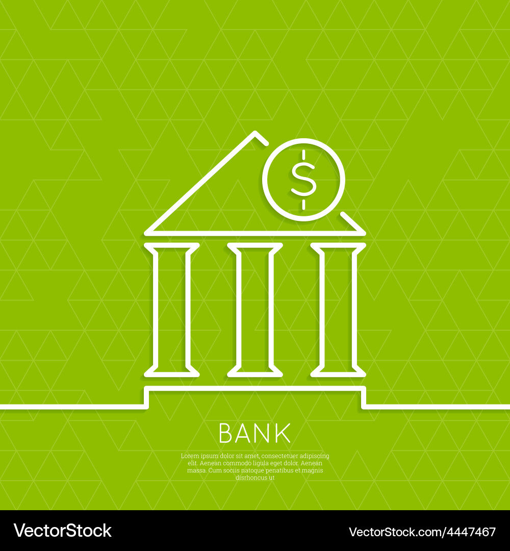 Financial institution with a coin Royalty Free Vector Image
