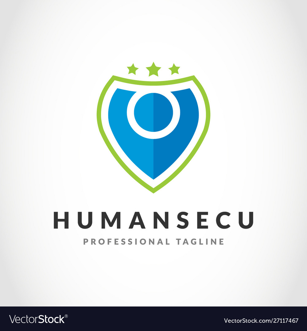 Human shield - security logo design Royalty Free Vector Human shield - security logo design Royalty Free Vector